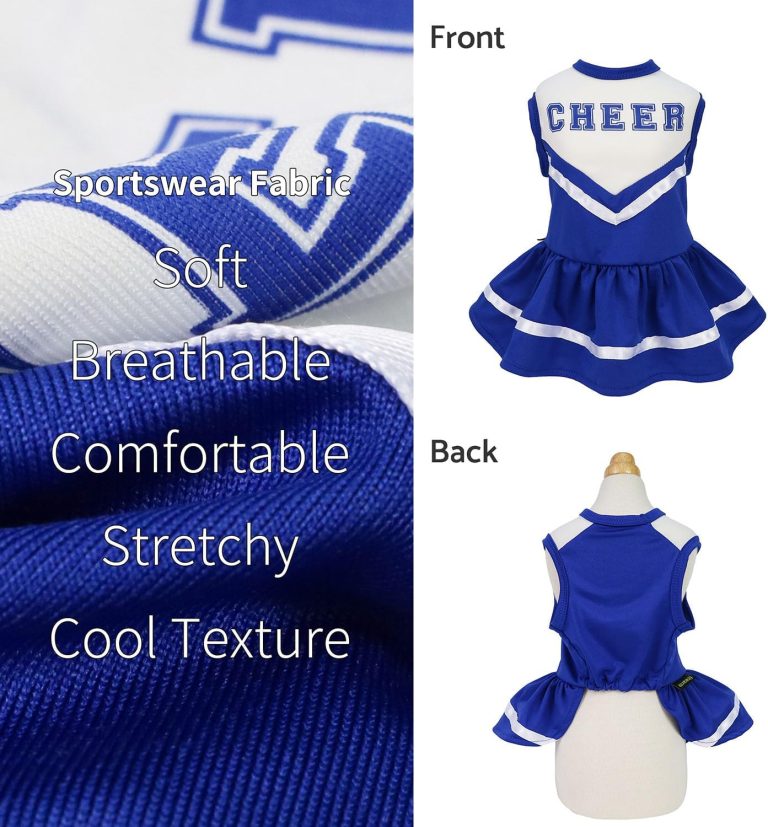 Fitwarm Dog Cheerleader Costume, Sporty Cheer Dog Dress