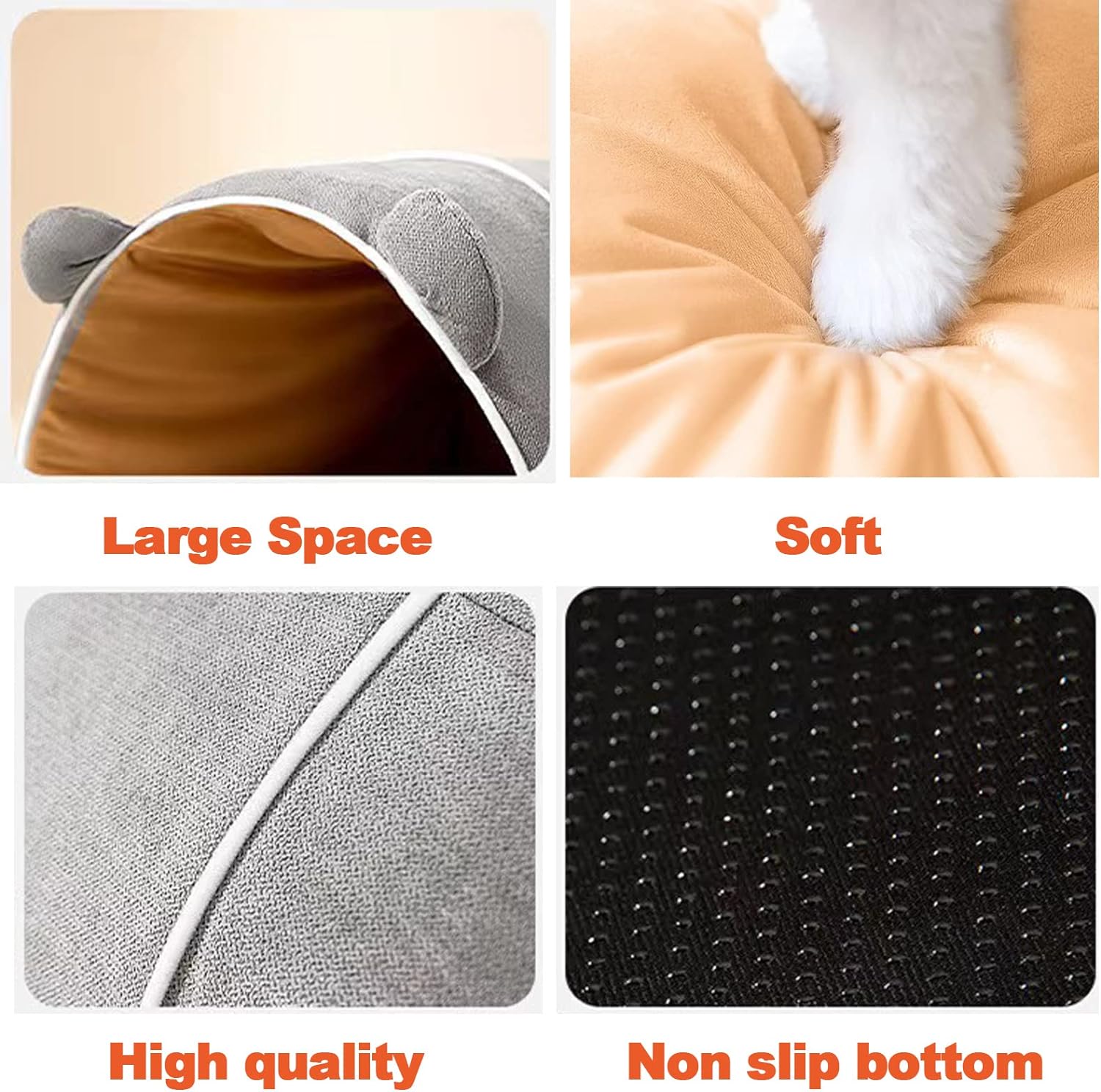 CLrkualn Pet Cat Dog House Warm Soft Nest Small 2-in-1 Dog