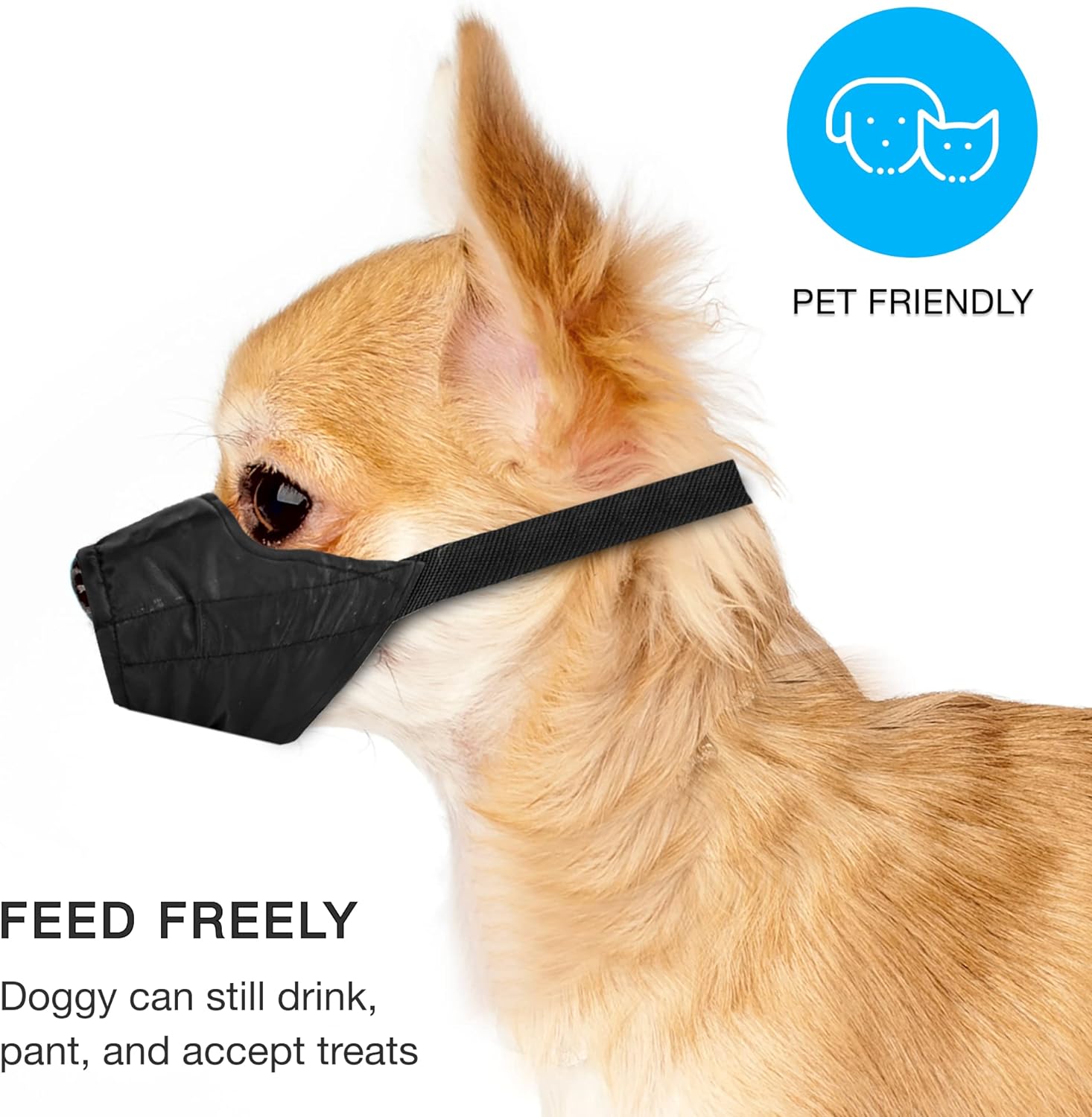 Weebo Pets Dog Muzzle for Small Dogs 5-15lbs (XX-Small) Soft