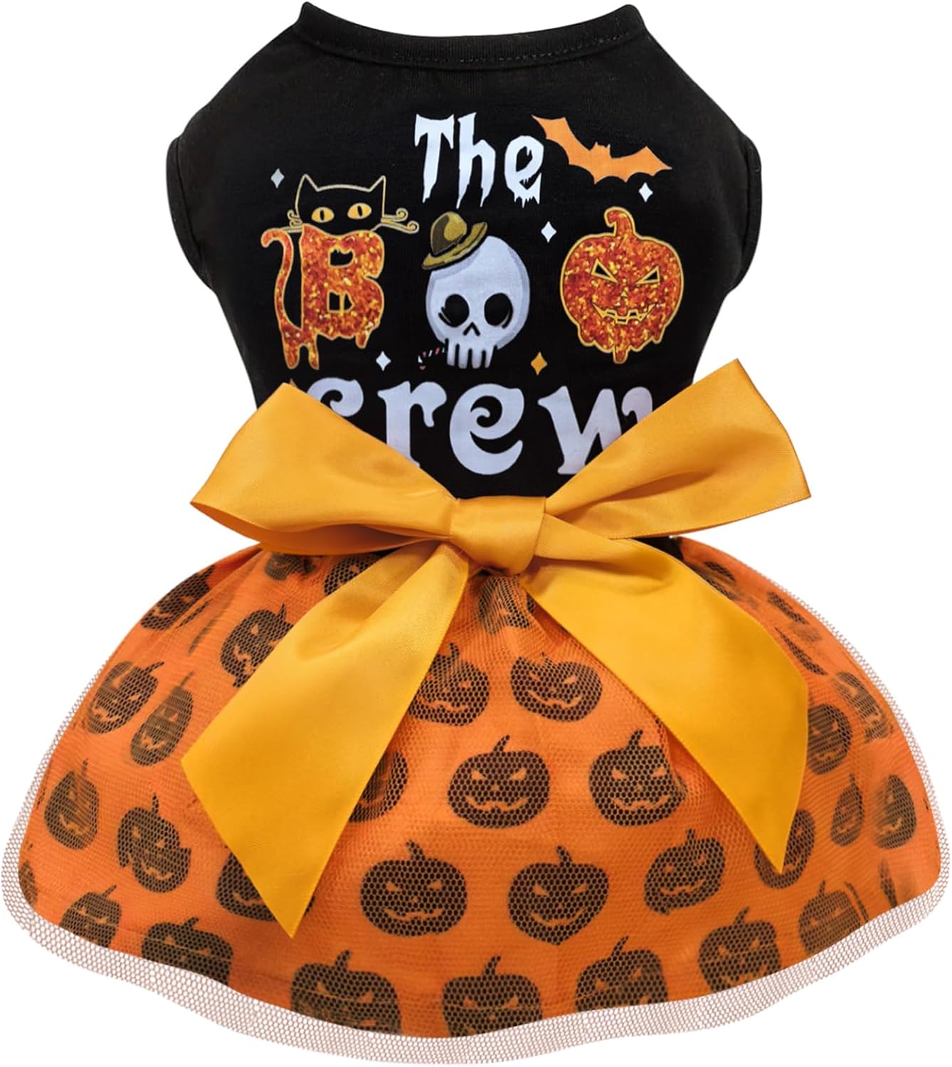 Holiday Puppy Skirt Cute Boo Dog Costume Funny Pumpkin Print