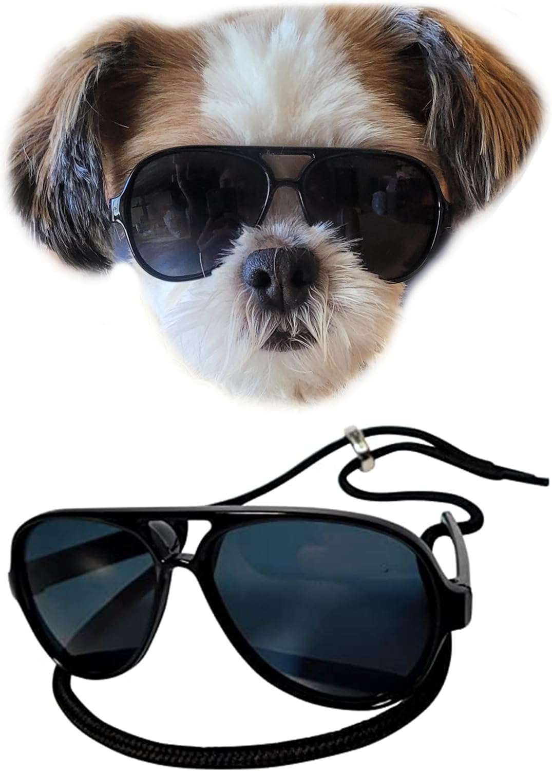 Small Dog Breed up to 15lbs Cat Pet Aviator Sunglasses Glasses