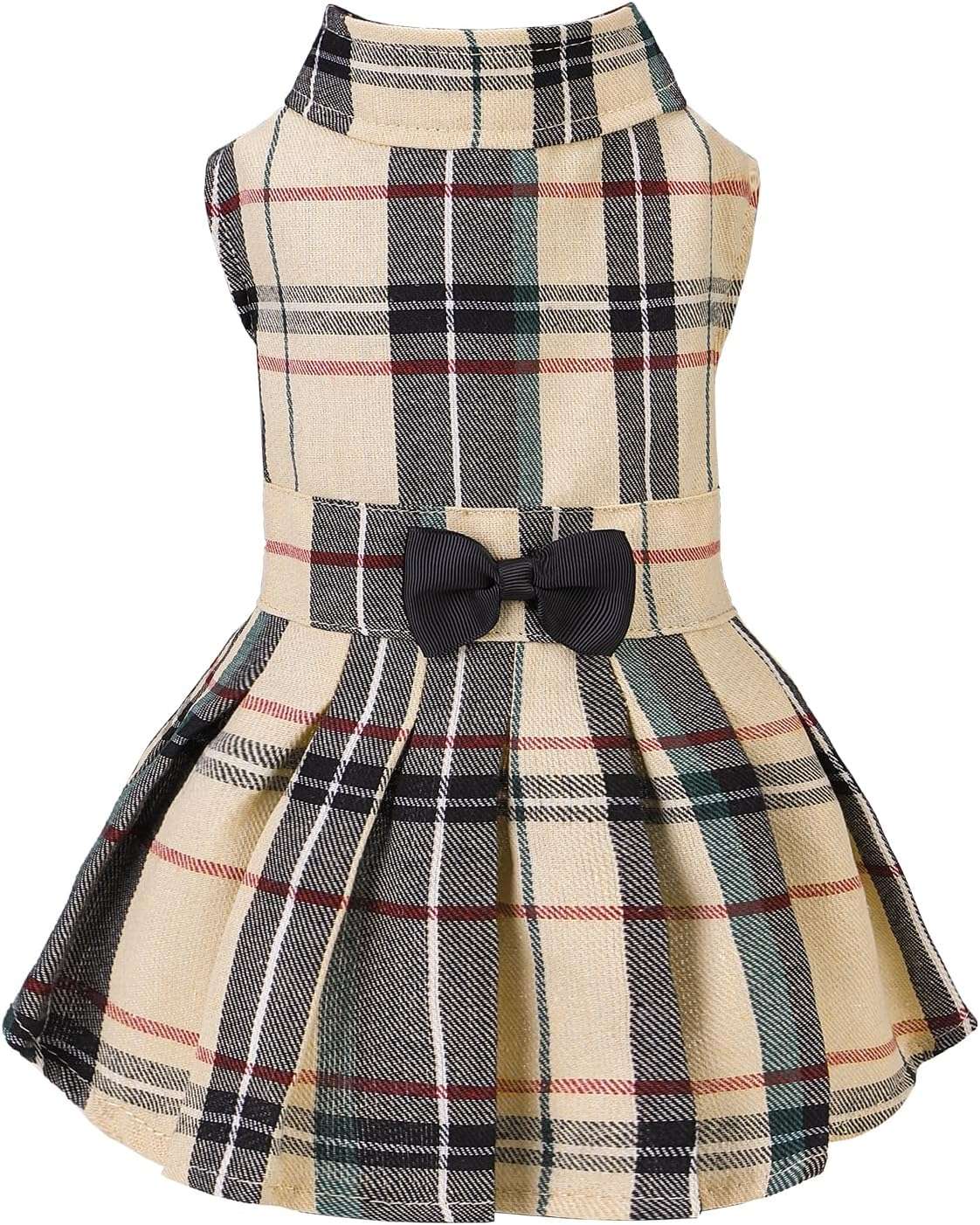 Classic Plaid Dog Dress Cute Puppy Clothes Outfit Small