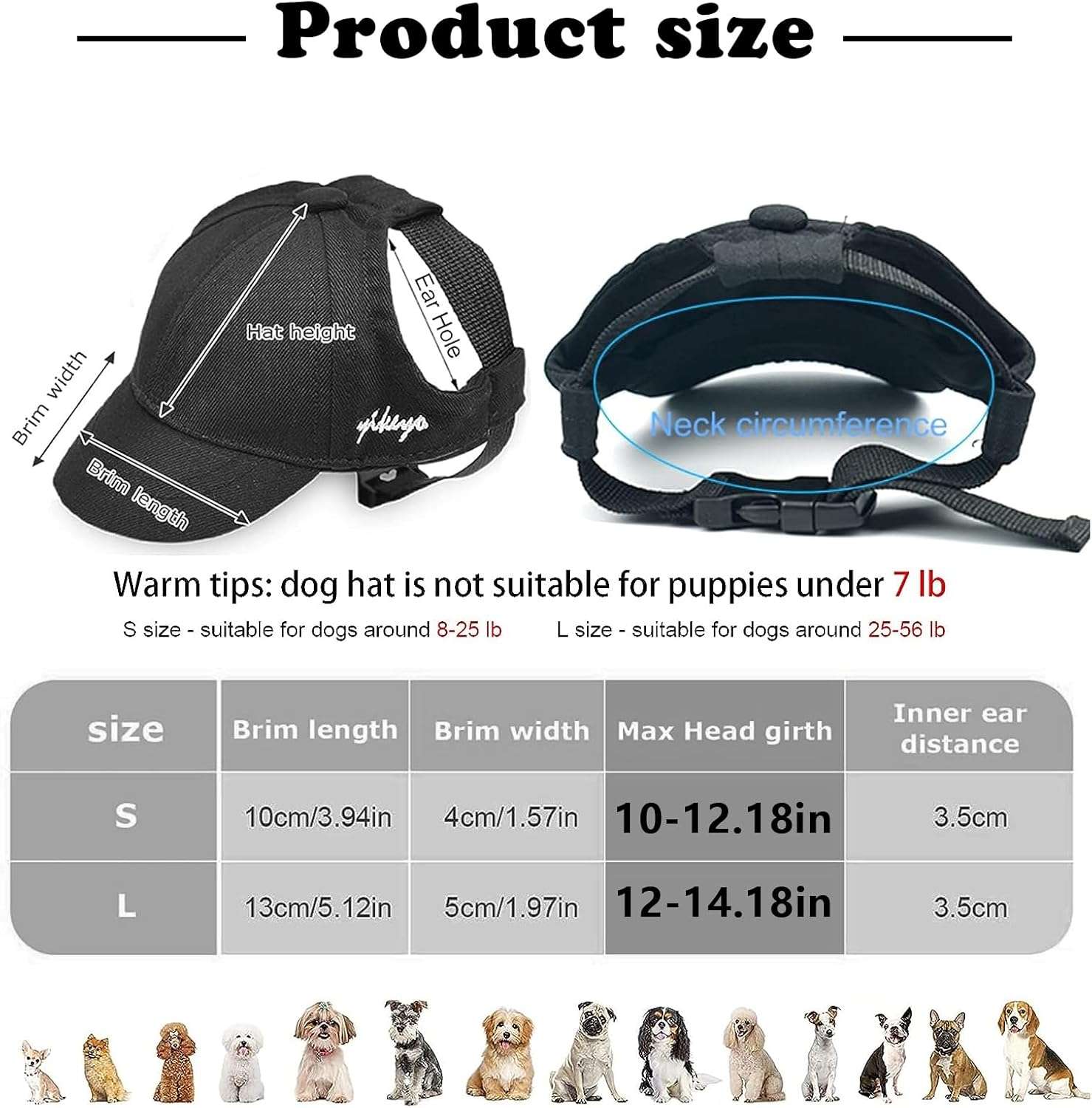 Dog Cap - Small, Pink, Geometric Pattern, Ear Holes, Adjustable