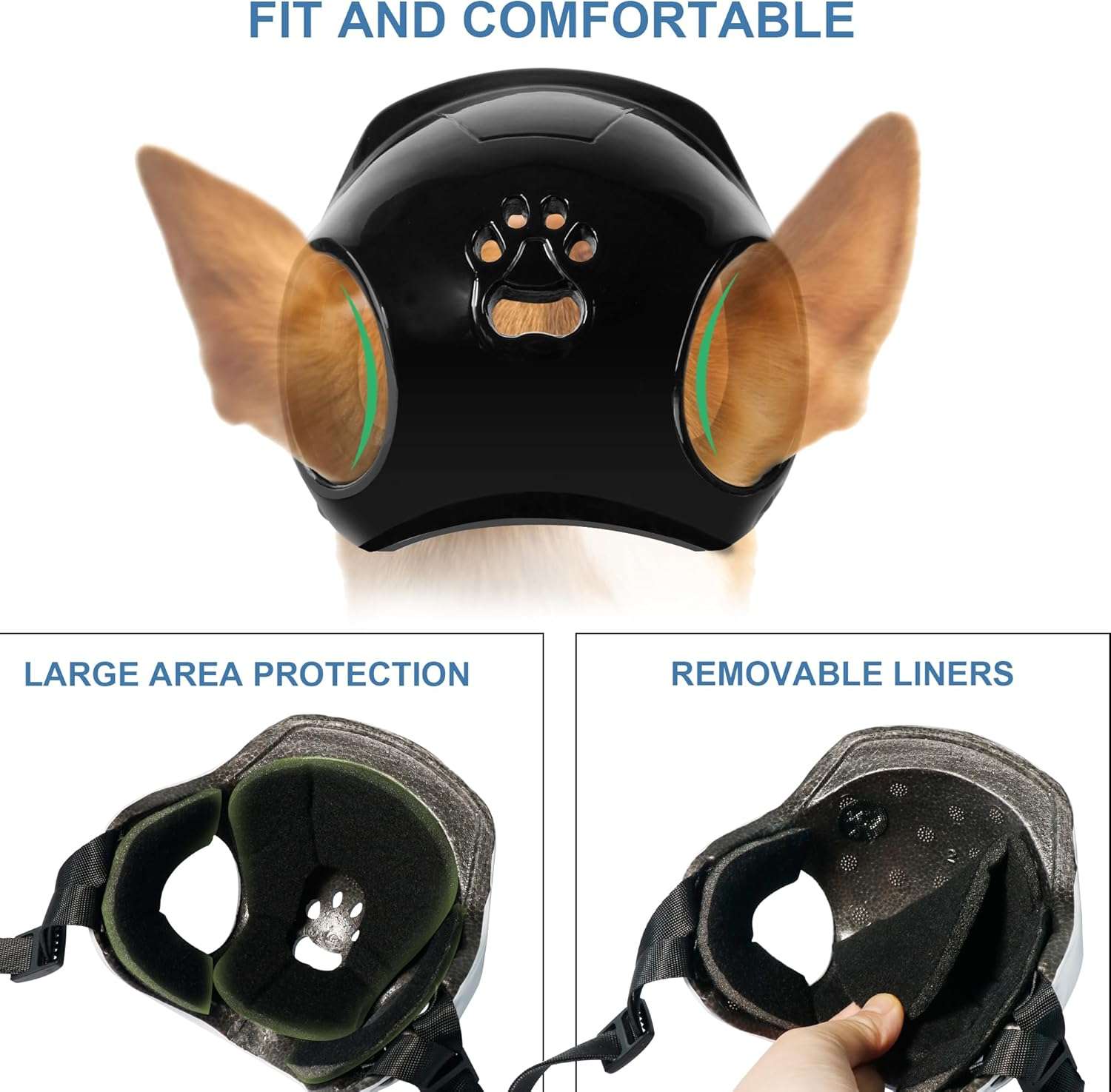 Dog Helmets for Small Dogs with Ear Holes, Hard Safety Pet Dog