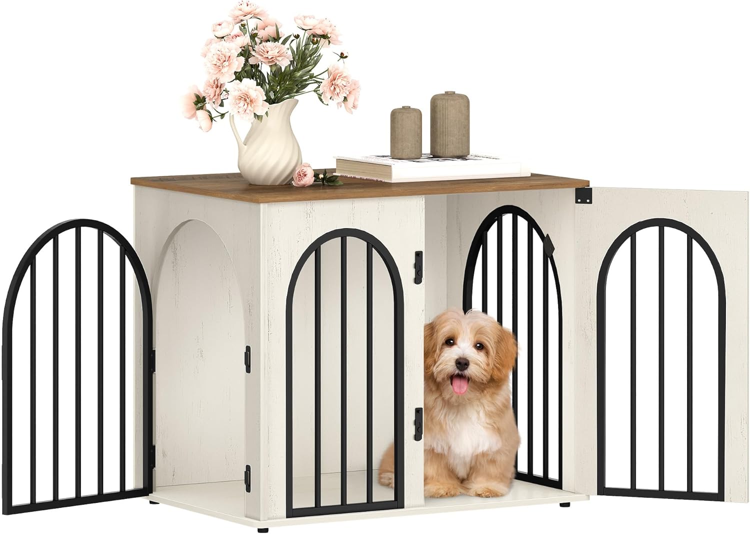26.8'' Wooden Dog Crate Furniture, Indoor Dog Kennel Dogs Cage