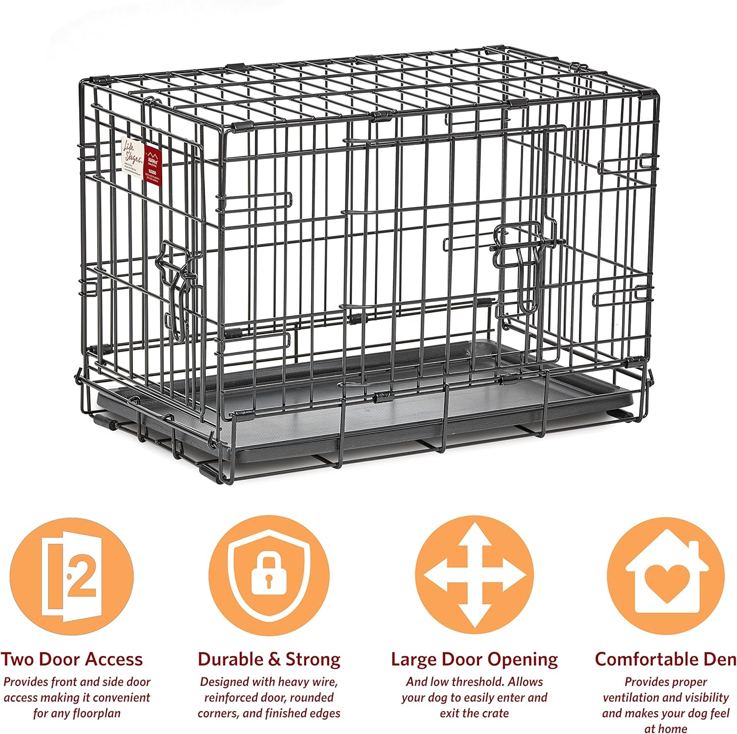 Pets XS LifeStages Double Door 22-Inch Folding Dog Crate